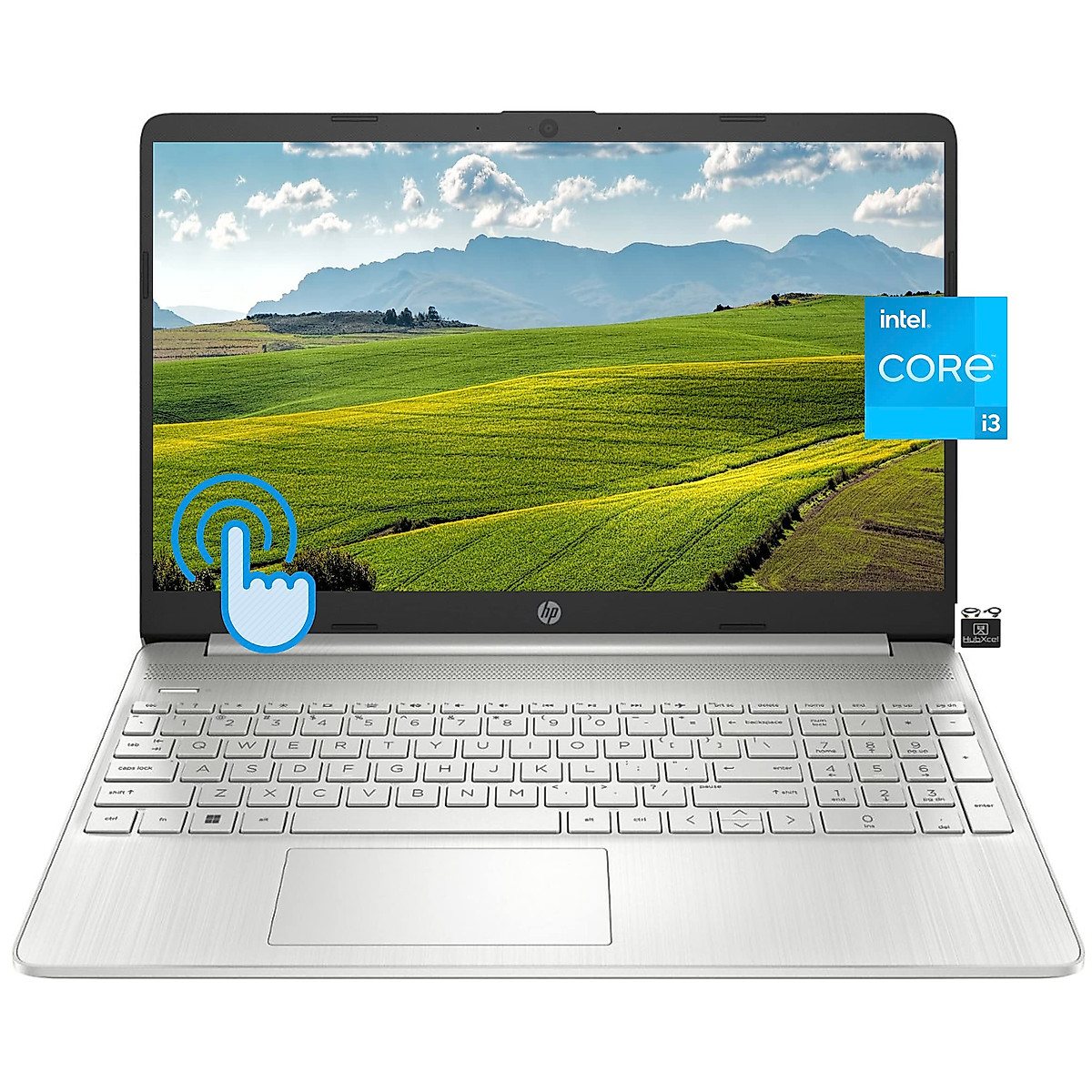 HP Pavilion 15.6'' HD Touchscreen Laptop, Dual Core Intel i3-1115G4 (Up to 4.1GHz), UHD Graphics, 8GB RAM, 256GB SSD, Webcam, WiFi, Fast Charge, Long Hour Battery, HubxcelAccessory, Natural Silver