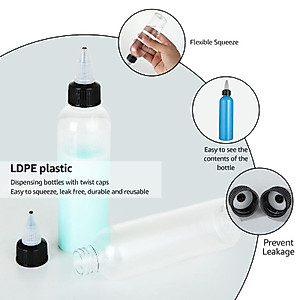 LISHINE 50 Pack 4oz Plastic Squeeze Bottles with Twist Top Cap, Boston Dispensing Bottles Small Twist Top Applicator Bottle, Mini Squeeze Bottles for Paint, Glue, Crafts, Ink, Liquids, Oil