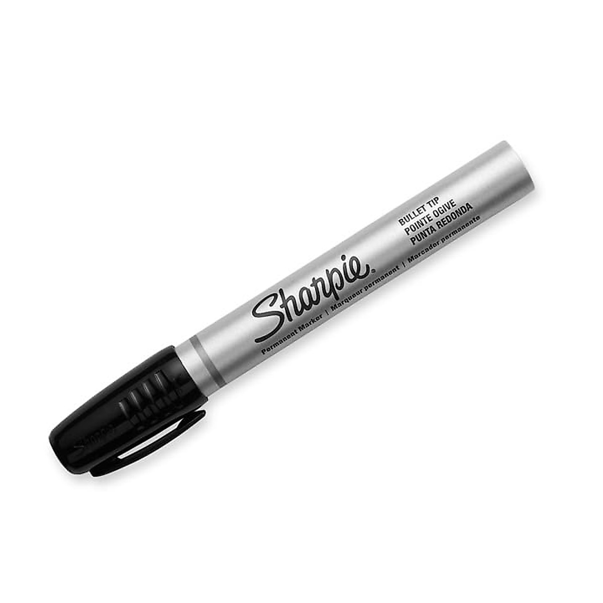 Sharpie Metal Barrel Permanent Markers, Bullet Tip, Black, 12 Count