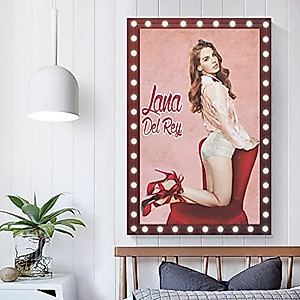 YySs Singer Lana Del Rey Music Poster Canvas Art Painting Decor Wall Posters Bedroom Gym Decorative Gift 12x18inch(30x45cm)