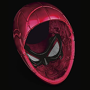 Spider-Man Marvel Legends Series Iron Spider Electronic Helmet with Glowing Eyes, 6 Light Settings and Adjustable Fit , Red