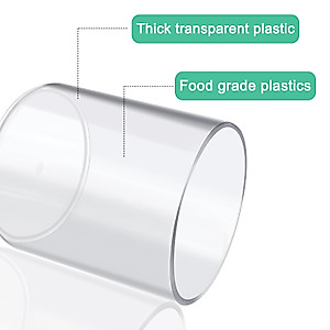 YOLCAR 2 Pack Cotton Swab Holder, Transparent Acrylic Organizer with Lid, Clear Dispenser for Cotton Swabs, Cotton Balls, Bathroom Organizers and Storage, Home Decor, 10oz and 12oz