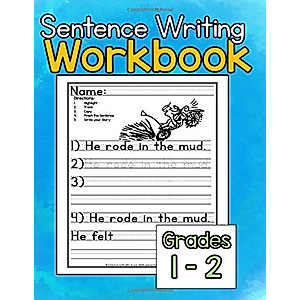 Sentence Writing Workbook: Sentence writing practice for kids 5-7, grades 1-2 writing workbook, word tracing, writing skills