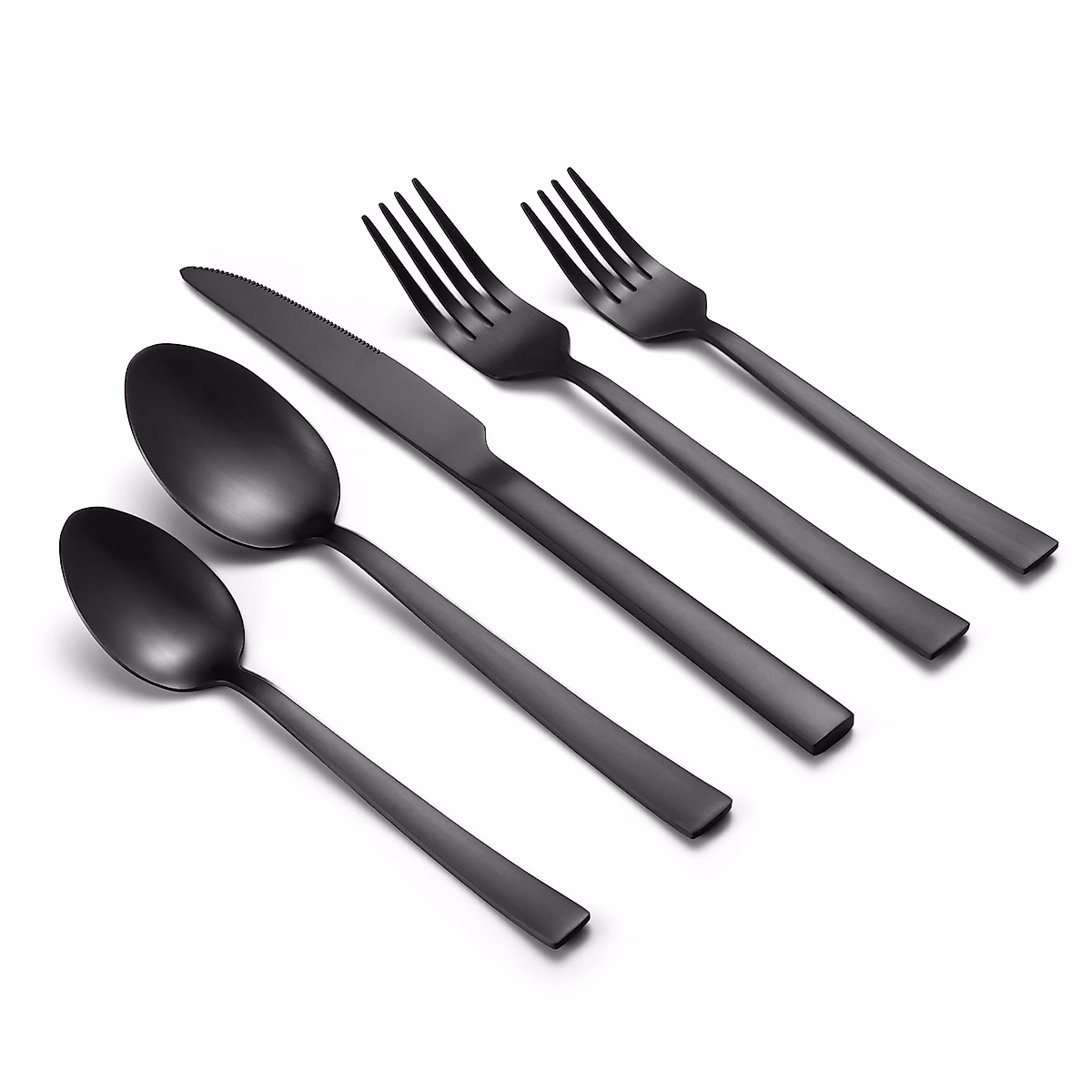 Matte Black Silverware Set for 4, 20 Piece Black Utensils Flatware Set, Stainless Steel Tableware Cutlery Set for Home Kitchen Includes Forks Spoons and Knives Set, Dishwasher Safe