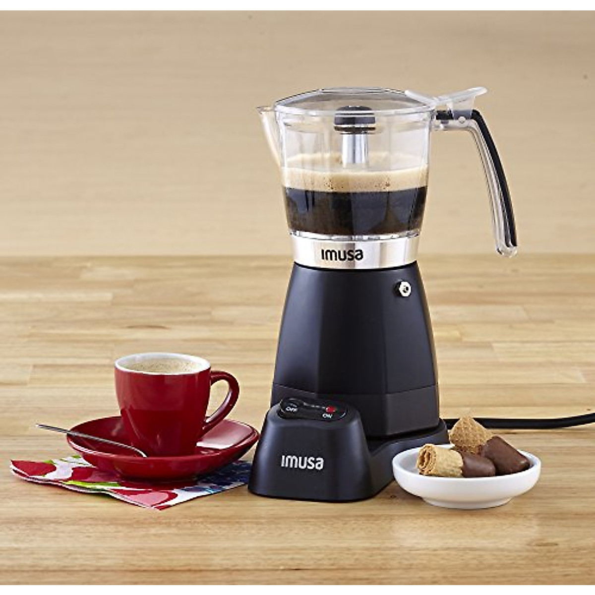 Imusa Black Espresso Maker, 3-6-Cup