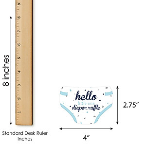 Big Dot of Happiness Hello Little One - Blue and Silver - Diaper Shaped Raffle Ticket Inserts - Boy Baby Shower Activities - Diaper Raffle Game - Set of 24