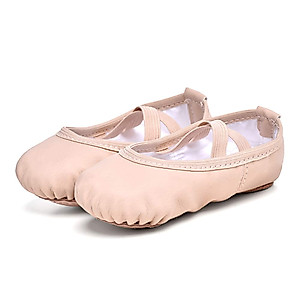 Stelle Ballet Shoes for Girls Toddler Ballet Slippers Soft Leather Boys Dance Shoes for Toddler/Little Kid/Big Kid (Ballet Pink, 2ML)