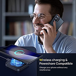 Humixx for Samsung Galaxy S23 Ultra Case, [10FT Mil-Grade Shockproof Protection] 2X Soft Screen Protector + 2X Lens Protector, Anti-Fingerprints Matt Finish Snugly fit Case for S23 Ultra 6.8", Black