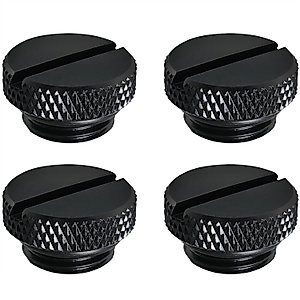 LUORNG 4PCS Plug Fitting with O-Ring for PC Water Cooling Systems, Computer Water-cooled Water Stop Plug-G1/4 Thread