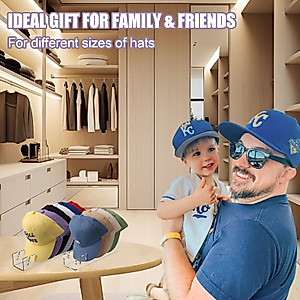 Hat Rack for Baseball Cap 2 Pack Hat Organizer for 14 Baseball Caps Acrylic Hat Stand for Display Organizer Storage Hat Holder for Closet/ Wall/ Dresser/ Showcase - Easy Grab | Ideal Gift | No Install