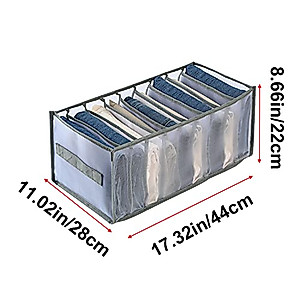 9 Grids Drawer Storage for Clothing, 2 Pack Extra Large Wardrobe Clothes Organizers，Sturdy, Durable Washable Foldable Closet for Dresser, T-Shirt, Jeans, Pants, Thin Sweaters, Bedroom, Laundry