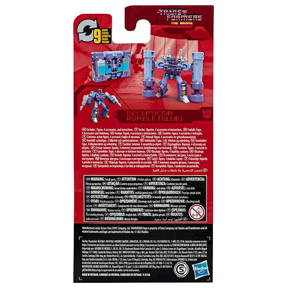 Transformers Toys Studio Series Core Class The The Movie Decepticon Rumble (Blue) Action Figure - Ages 8 and Up, 3.5-inch