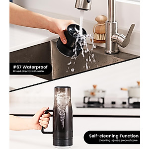 Portable Blender, 300W Blender for Smoothies and Shakes, 22 oz Smoothie Blender with 6 Blades, BPA Free, USB-C Rechargeable, Handle and Straw Lid, Mini Travel Blender for Anywhere, Black