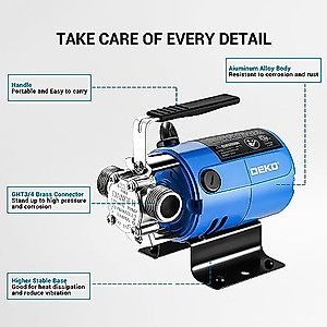 Water Transfer Pump: DEKOPRO Transfer Pump Electric Water Pump Utility Pump Rain Barrel Garden Hose Pump 115V