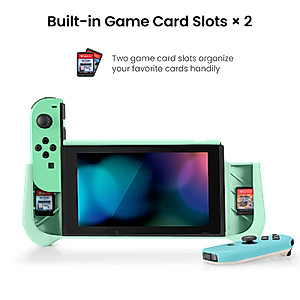 tomtoc Protective Case for Nintendo Switch, TPU Dockable Grip Case with 2 Game Cards Slots, Shock-Absorption and Anti-Scratch Split Cover