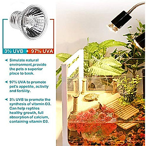 YXW UVA+UVB Bulbs, Heat and Light for Reptiles and Amphibian Tanks, Terrariums and Cages | Works with Various Lamp Fixtures