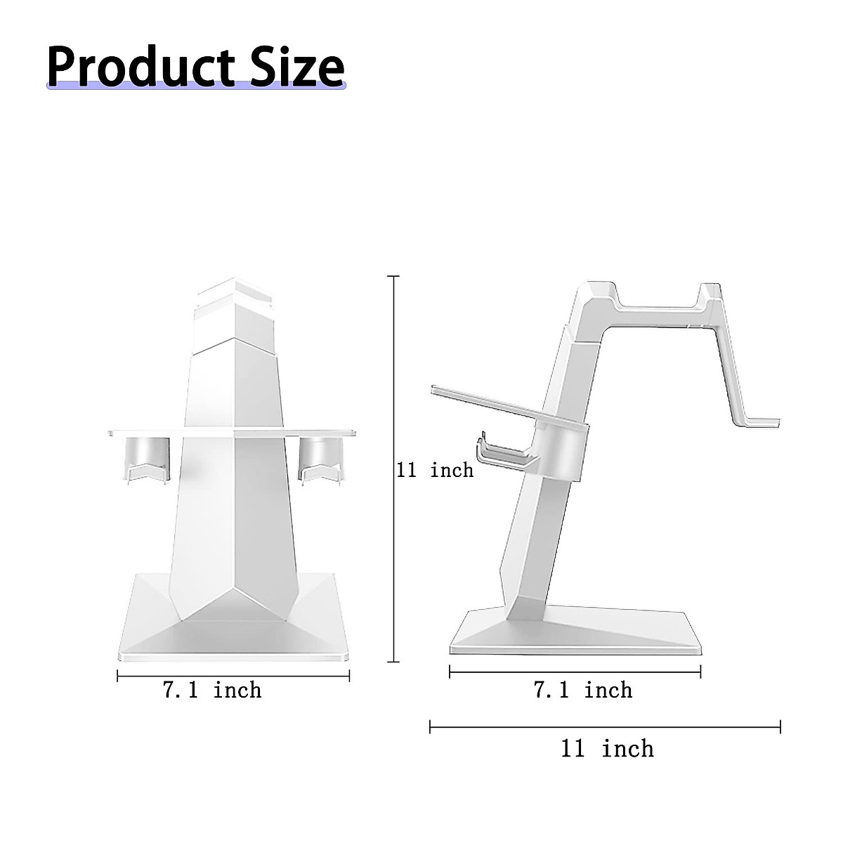 VR Stand Accessories for Oculus Quest 2/Rift S/Valve Index/HP Reverb G2 VR Headset and Touch Controllers (White)