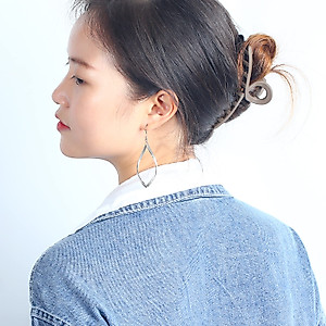 Titanium Dangle Earrings Large Infinity Hoop Dangling Earrings for Women, Simple Twist Linear Drop Earring Charms High Polished, Pure Titanium Earring Hooks Hypoallergenic for Women Sensitive Ears