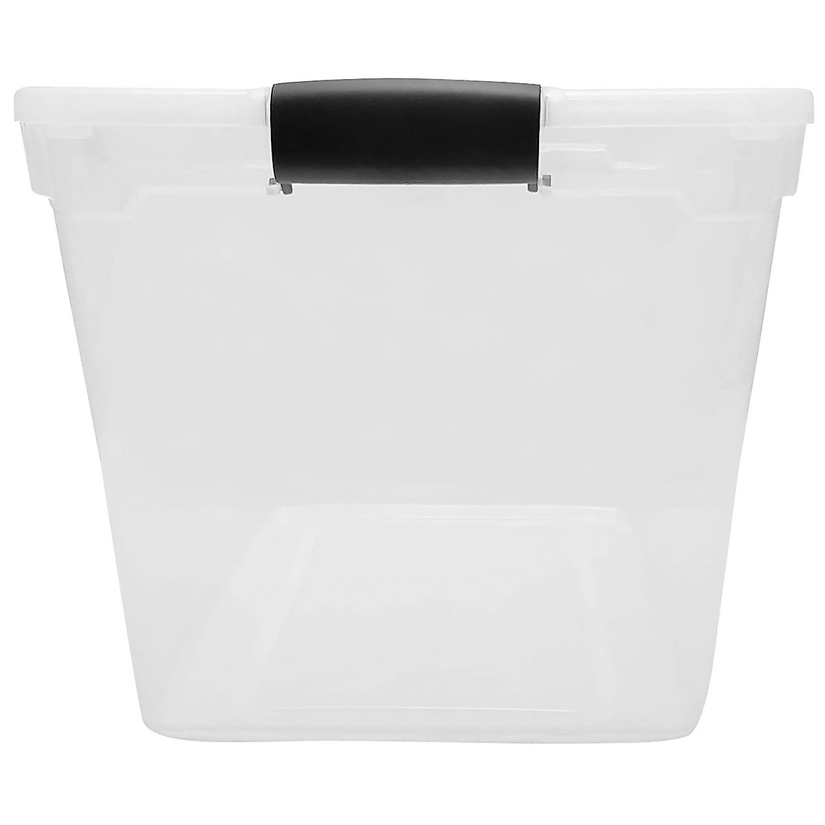 Homz 31 Quart Secured Seal Latch Extra Large Single Clear Stackable Storage Container Tote with Grey Handles for Home, Garage, or Basement (8 Pack)