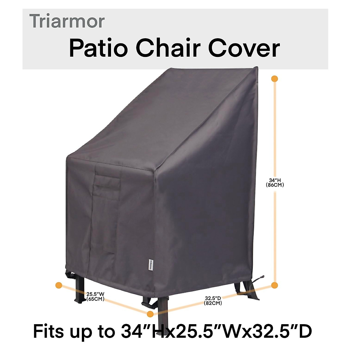 TRIARMOR High Back Patio Chair Cover Waterproof Outdoor Chair Cover