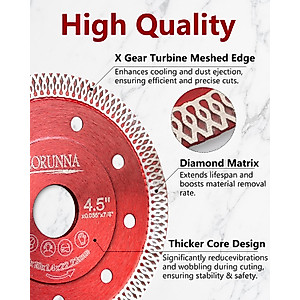 4.5" Diamond Blade for Angle Grinder, Super Thin Tile Saw Blades for Smooth Cutting, 2Pcs Indestructible Disc for Grinder Cutting Porcelain Ceramic Tile Granite Marbles.