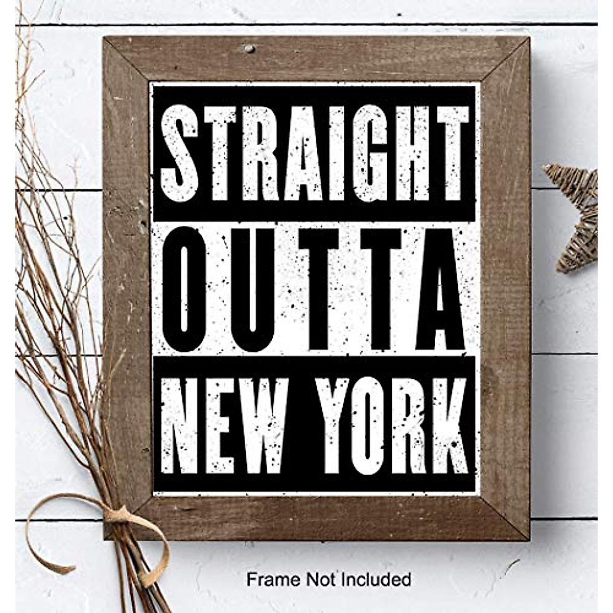 New York Poster - Gift for NY, NYC, Brooklyn Fan - Urban Graffiti Wall Art Decor, Home Decoration for Apartment, Office, Living Room, Bedroom, Bathroom - Contemporary Modern Street Art Picture Print