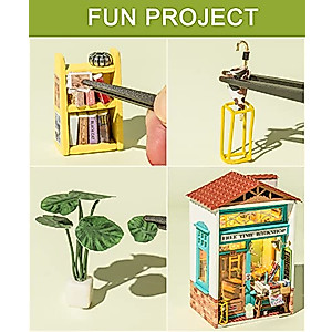 Rolife DIY Miniature Dollhouse Kit Room Making Kit Craft Kits for Adults Gifts for Girls Boys Women Men (Free Time Bookshop)