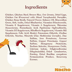 Made by Nacho Bone Broth Infused Dry Cat Kibble - Cage-Free Chicken & Pumpkin Recipe - Premium Grain-Friendly Cat Food 4lb Bag