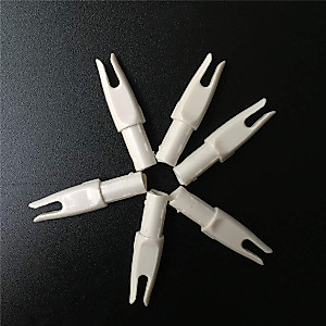 Letszhu Archery Arrows Nocks 6.20mm/.244" Inside Diameter Plastic Insert Tail for Hunting Target Shooting (White)