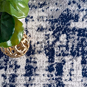 nuLOOM Madalynn Abstract Modern Area Rug, 8 ft x 10 ft, Silver