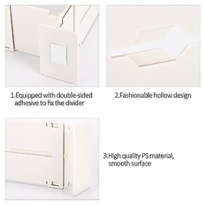 acDesign 4-Pack Drawer Dividers Organizer Expands from 12.8-21.65 Inch, Plastic Adjustable Separators for Bedroom, Bathroom, Closet, Socks, Clothing, Office, Kitchen Utensils (White)