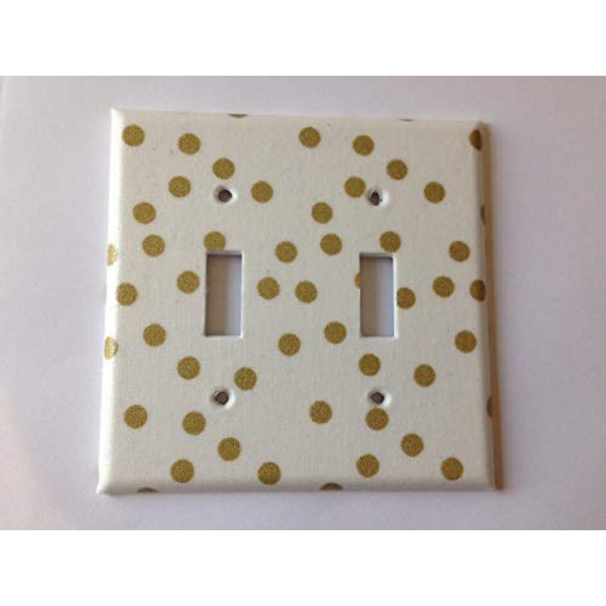 Gold White Polka Dots Light Switch Cover Various Sizes Offered