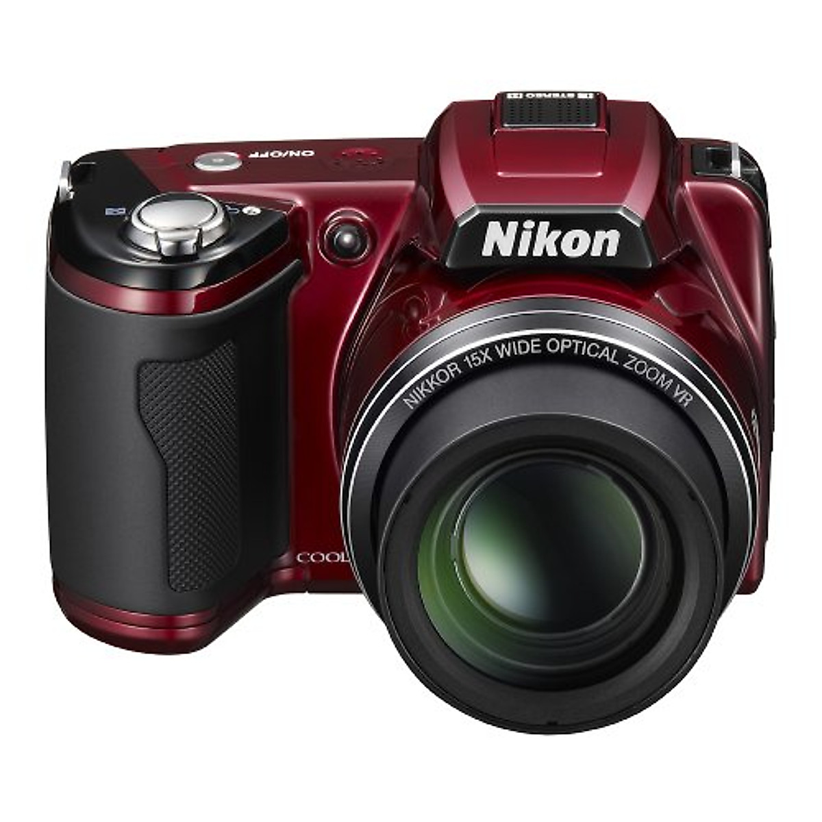 Nikon Coolpix L110 12.1MP Digital Camera with 15x Optical Vibration Reduction (VR) Zoom and 3.0-Inch LCD (Red)