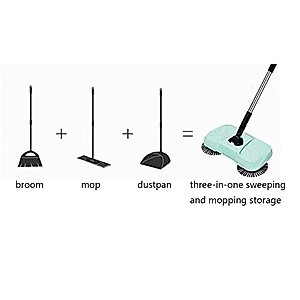 Multifunction Hand Push Sweeper Household Lazy Dry Sweep Wet Mop Storage Three-in-one Suction Sweeper Household Cleaning Machine Long Handle 120cm,1Pcs