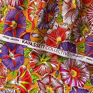 Kaffe Fassett Collective for FreeSpirit Variegated Morning Glory Orange, Fabric by the Yard