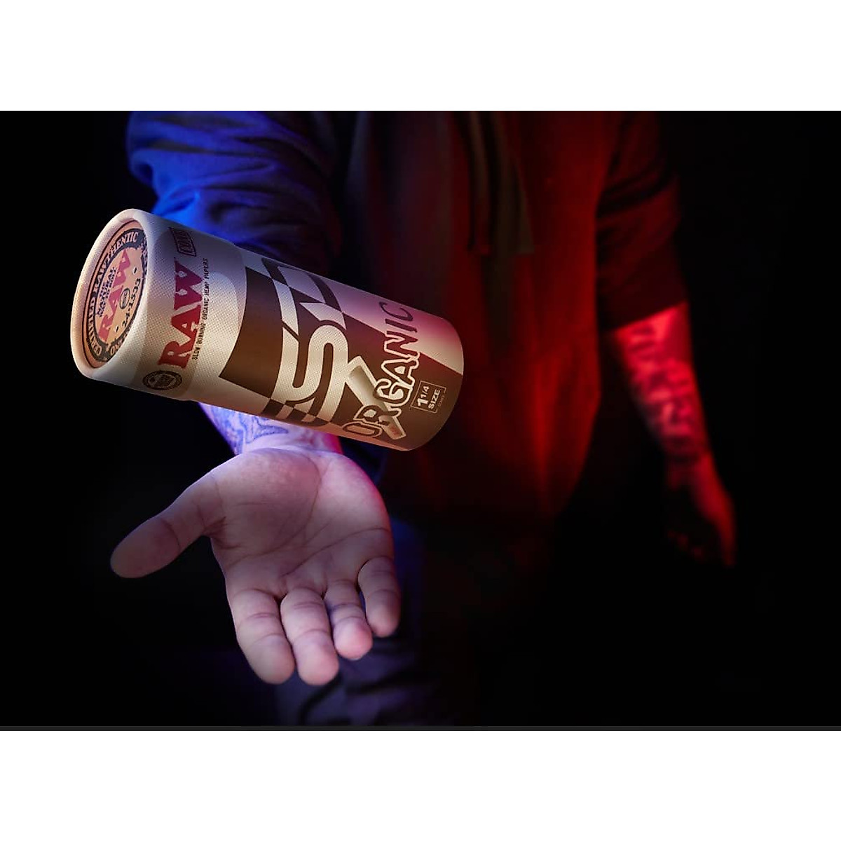 RAW Cones Organic 1-1/4 Size | 100 Pack | Pre Rolled Rolling Paper with Tips & Packing Tubes Included