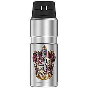 Harry Potter Gryffindor House Crest, THERMOS STAINLESS KING Stainless Steel Drink Bottle, Vacuum insulated & Double Wall, 24oz