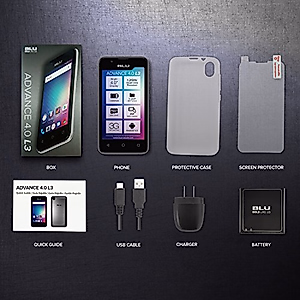 BLU Advance 4.0 L3 -Unlocked Dual Sim Smartphone -Grey