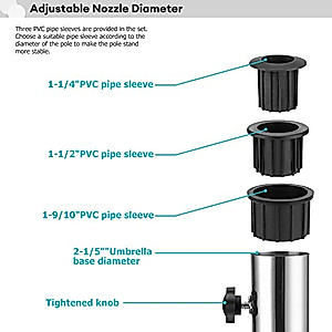 Universal Granite Umbrella Stand Tube Outdoor, Stone Umbrella Stainless Steel Tube Base for Outside, Heavy Duty Marble Flag Pole Stake Holder, Table Umbrella Tube Bracket,DIY Metal Tube Umbrella Mount