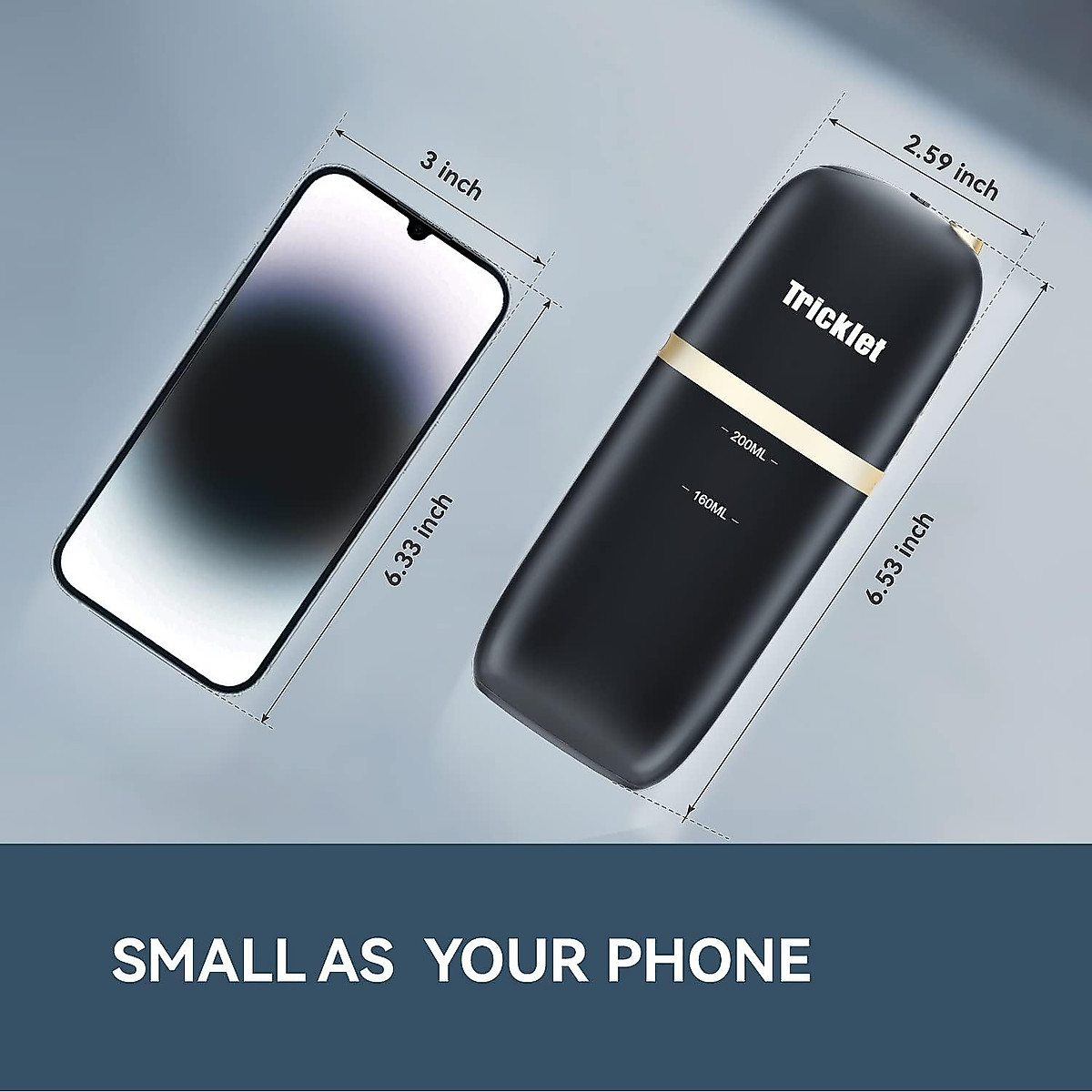 Water Dental Flosser for Teeth, Tricklet Cordless Oral Irrigator with 4 Modes and 3 Gears, IPX7 Waterproof, Portable USB Rechargeable Water Dental Picks for Home and Travel Black