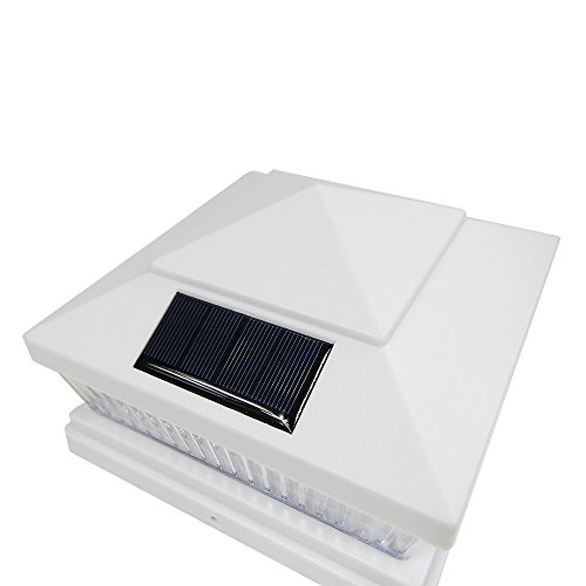 iGlow 8 Pack White Outdoor Garden 6 x 6 Solar SMD LED Post Deck Cap Square Fence Light Landscape PVC Vinyl Wood Bronze