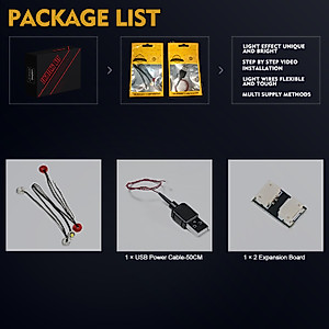 LocoLee LED Light Kit Compatible withLego Dilophosaurus Ambush 76958 (NO Model), DIY Decor Lighting Compatible with 76958 Lego Dinosaur Jeep Car (ONLY Lights)