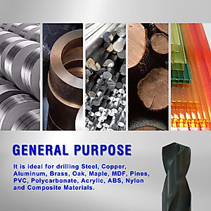 Jefe Hex Reduced Shank Industrial Drill Bit, 5/8 Inch Silver and Deming Drill Bits, HSS Black Oxide Finish Drill Bits, 135-Degree Split Point, Zinc Alloy, Wood and Plastic