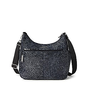 Baggallini Securtex® Anti-theft Free Time Crossbody Bag Cross Body, Midnight Blossom, One Size US