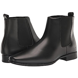 Calvin Klein Men's Brayden Boot, Black Leather, 10