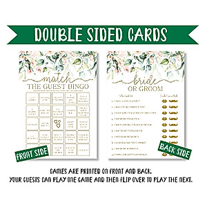 All Ewired Up Bridal Shower Bachelorette Games, Floral Watercolor Greenery Sage Gold Blush, He Said She Said, Find The Guest Quest, Would She Rather, What's in Your Phone Game, 25 Games Each…