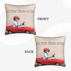 Arsebruy Custom Pillows with Picture Personalized Add Your Photo/Text/Logo/Picture Front and Back Family Precious Photo Movies Comics Throw Pillow,Unique Custom Gifts 12"x12"