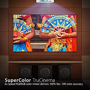 ViewSonic 1080p Projector with RGB 100% Rec 709, ISF Certified, Low Input Lag for Sports, Gaming and Netflix (with Casting Device) (PX727HD)