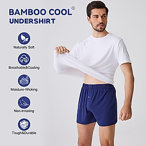 BAMBOO COOL Men's Undershirt Moisture-Wicking T-Shirts Stretch Crewneck Soft Tees for Men,3 Pack(2XL)