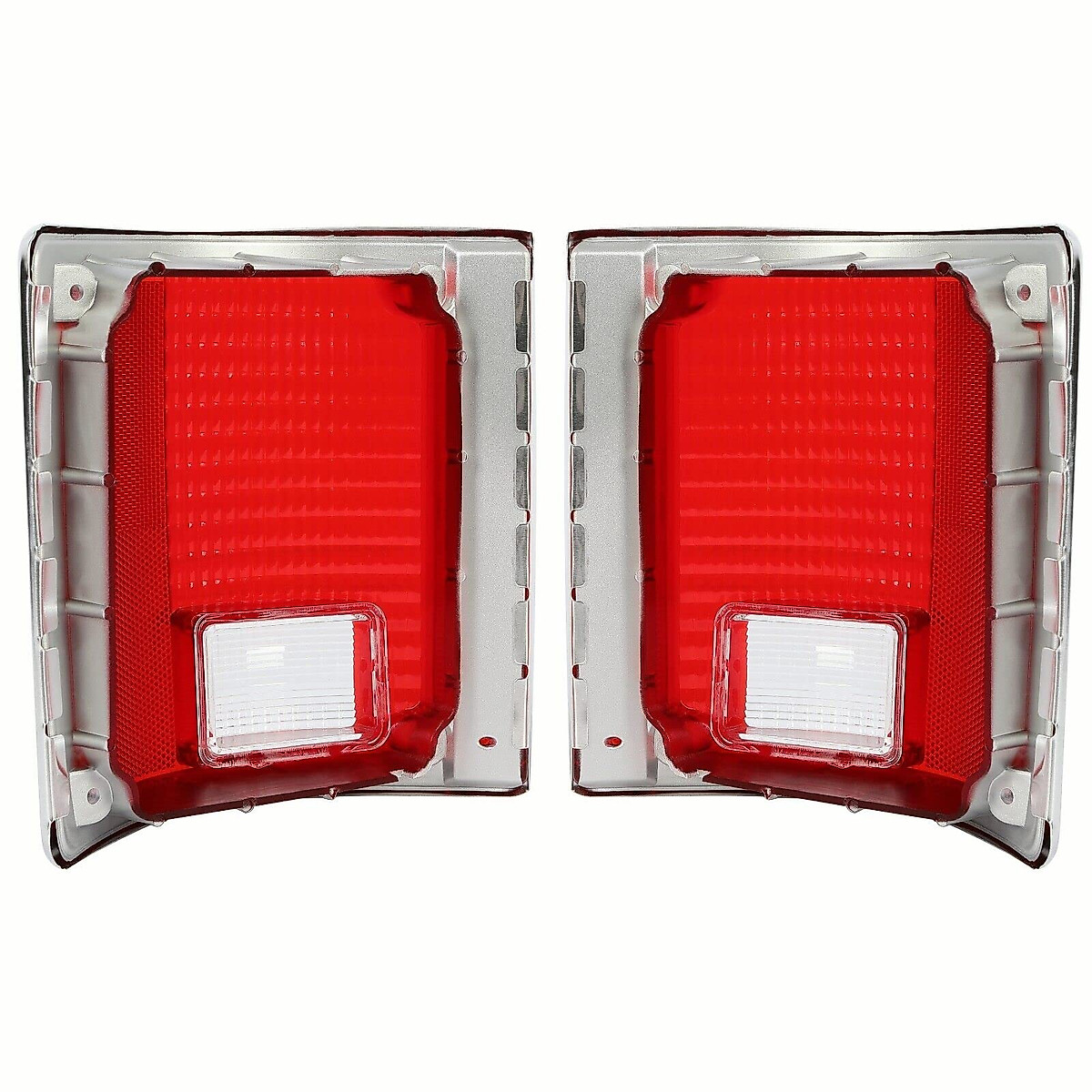 UPPARTS Tail Lights For Chevy C10 C20 C30 K10 K20 K30 K5 R10 R20 R30 V10 V20 Blazer Suburban Cheyenne Scottsdale Silverado - Driver and Passenger Side - Replace Chevy Tail Light Lens With Chrome Bezel